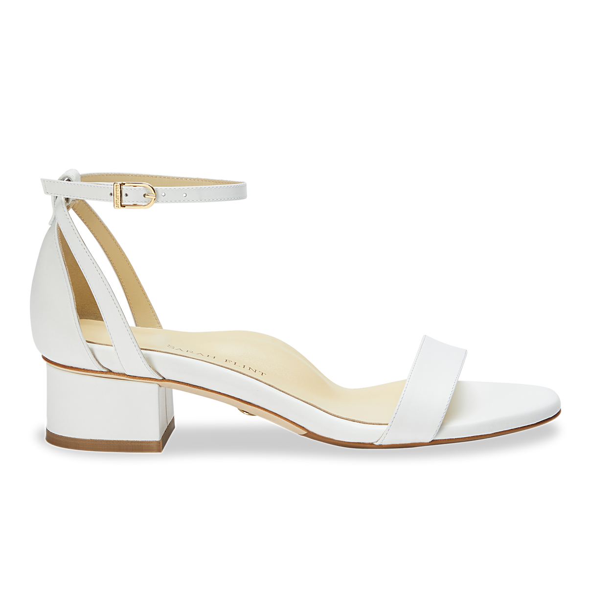 Perfect Block Sandal 30 | White Calf | Sarah Flint